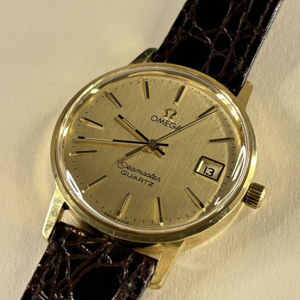 OMEGA Seamaster 18ct Gold *FULL SET* Vintage 1970â s Menâ s Dress Watch ...