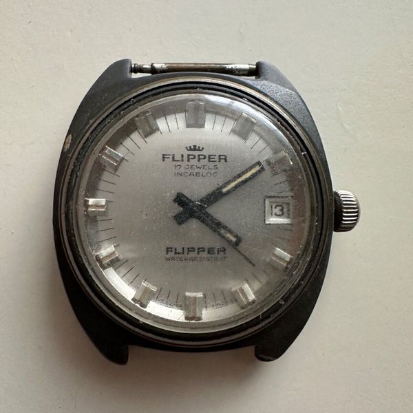 FORTIS ELOGA FLIPPER INCABLOC Mechanical 17 Jewels Swiss Diver Watch ...