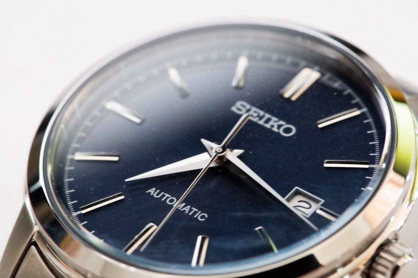 SEIKO Navy Blue Dial AUTOMATIC ESSENTIALS Stainless Steel Men's Watch ...