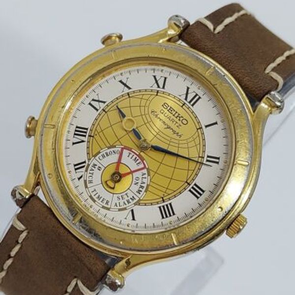 Vintage Seiko Age Of Discovery Quartz Menâ s Watch 1990 | WatchCharts ...