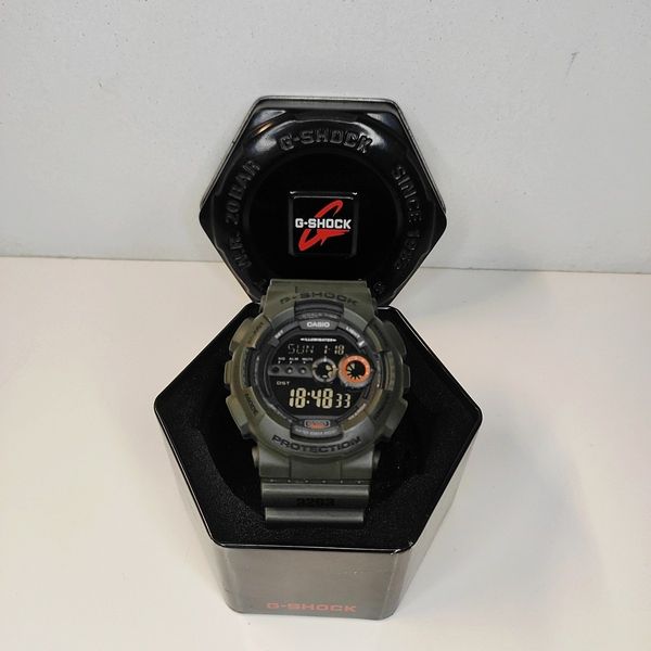 Casio G-Shock GD-100MS Dark Green Military-Grade Watch Negative Display ...