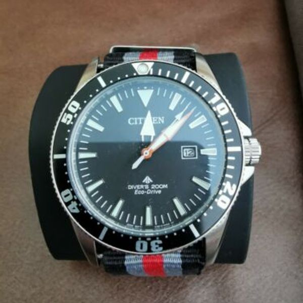 Men's Citizen Ecodrive Promaster Diver 200m watch BN0100-51E NATO strap ...