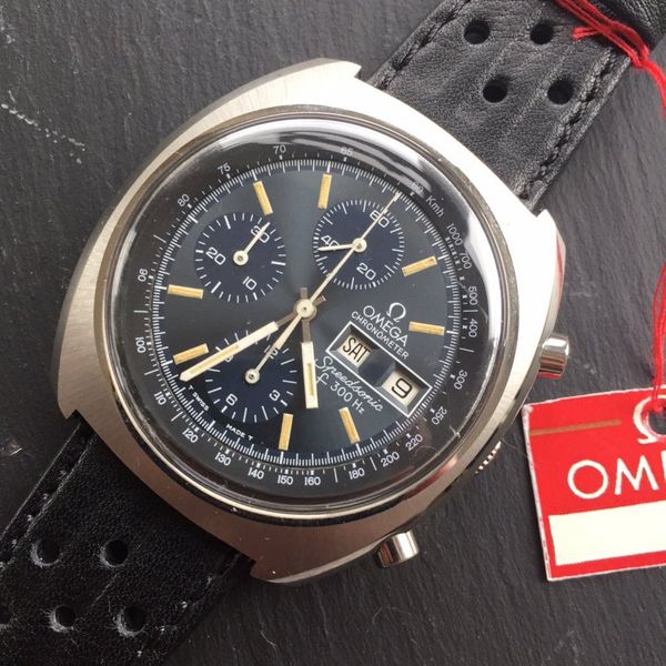 OHPF Omega Speedmaster/ Speedsonic, near NOS, correct ribbed rally band ...