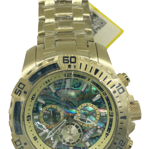 Invicta Pro Diver Scuba Quartz Chronograph Carbon Fiber Bezel Abalone ...