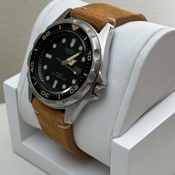 Casio MMA-200W vintage dive style 42mm Black 343 Japan Digital Analog ...