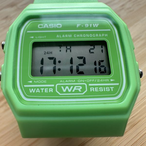 Casio Discontinue Ultra Rare Watch - Green - F-91WC-3A | WatchCharts ...