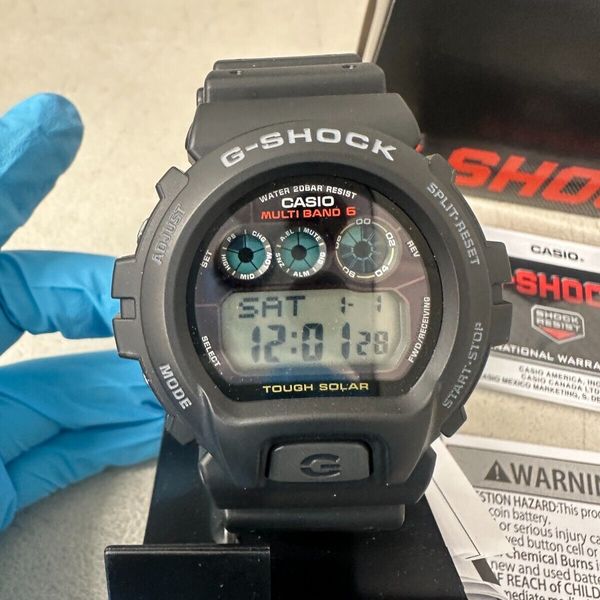 Casio G-Shock Men's Tough Solar Atomic Black Resin Band 50mm Watch ...