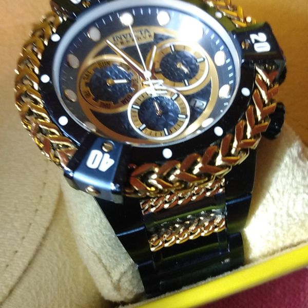 New Men's Invicta Reverse Hercules Blue And Gold Stainless Steel Band ...