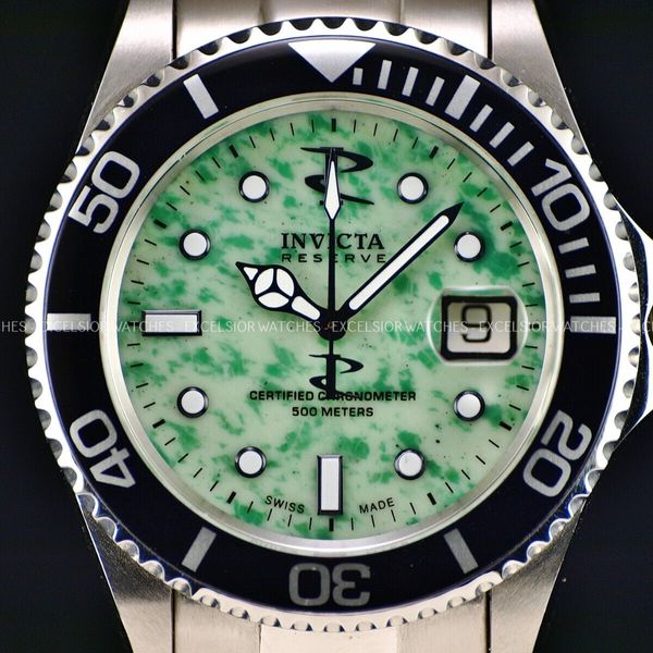 RAREST Invicta Men's 43mm Pro Diver Swiss Made COSC Automatic JADE DIAL ...