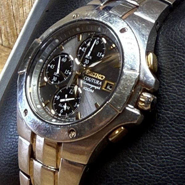 Seiko 7T62-0FA0 Chronograph Date Coutura Quartz Men's Watch-Works w/Box | WatchCharts Marketplace