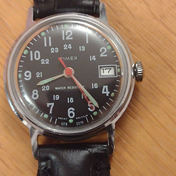 SUPERB SERVICED VINTAGE TIMEX 1970 MECHANICAL SPRITE MILITARY STYLE ...