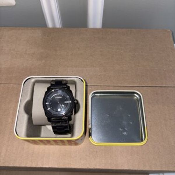 Fossil Men's Machine Black Stainless Steel Watch FS4775 Black Dial ...