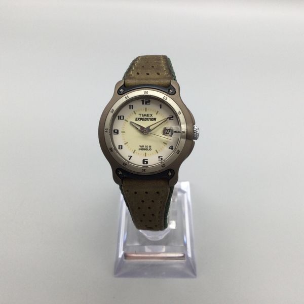 Vintage Timex Expedition Watch Women Brown Leather Date Indiglo 2002 ...