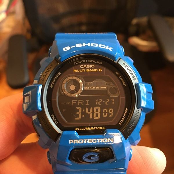 Casio G-Shock GWX-8900 Atomic Solar Tide Graph Moon G-Lide Bright Blue ...