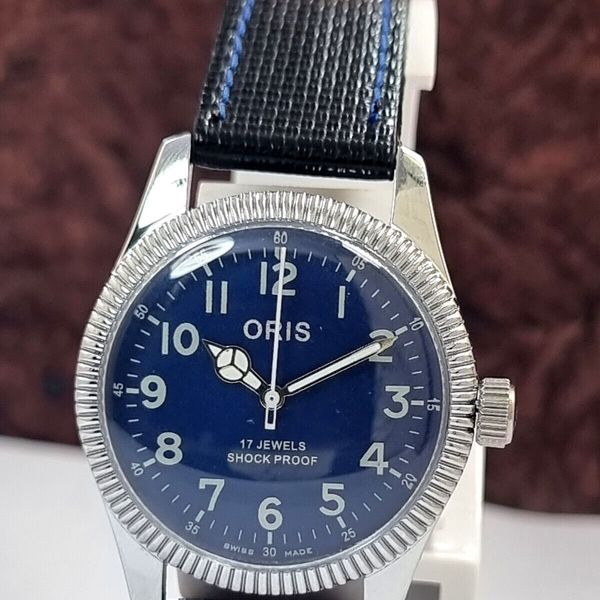 Vintage Oris Blue Dial ST 96 17 Jewels Swiss Made Mechanical Men's ...