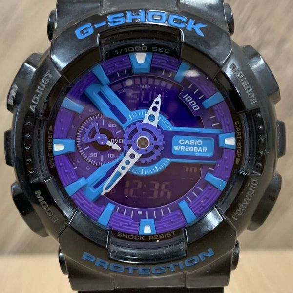 CASIO G-Shock Watch 5146 GA-110HC-1A Men's Black With Purple & Blue ...