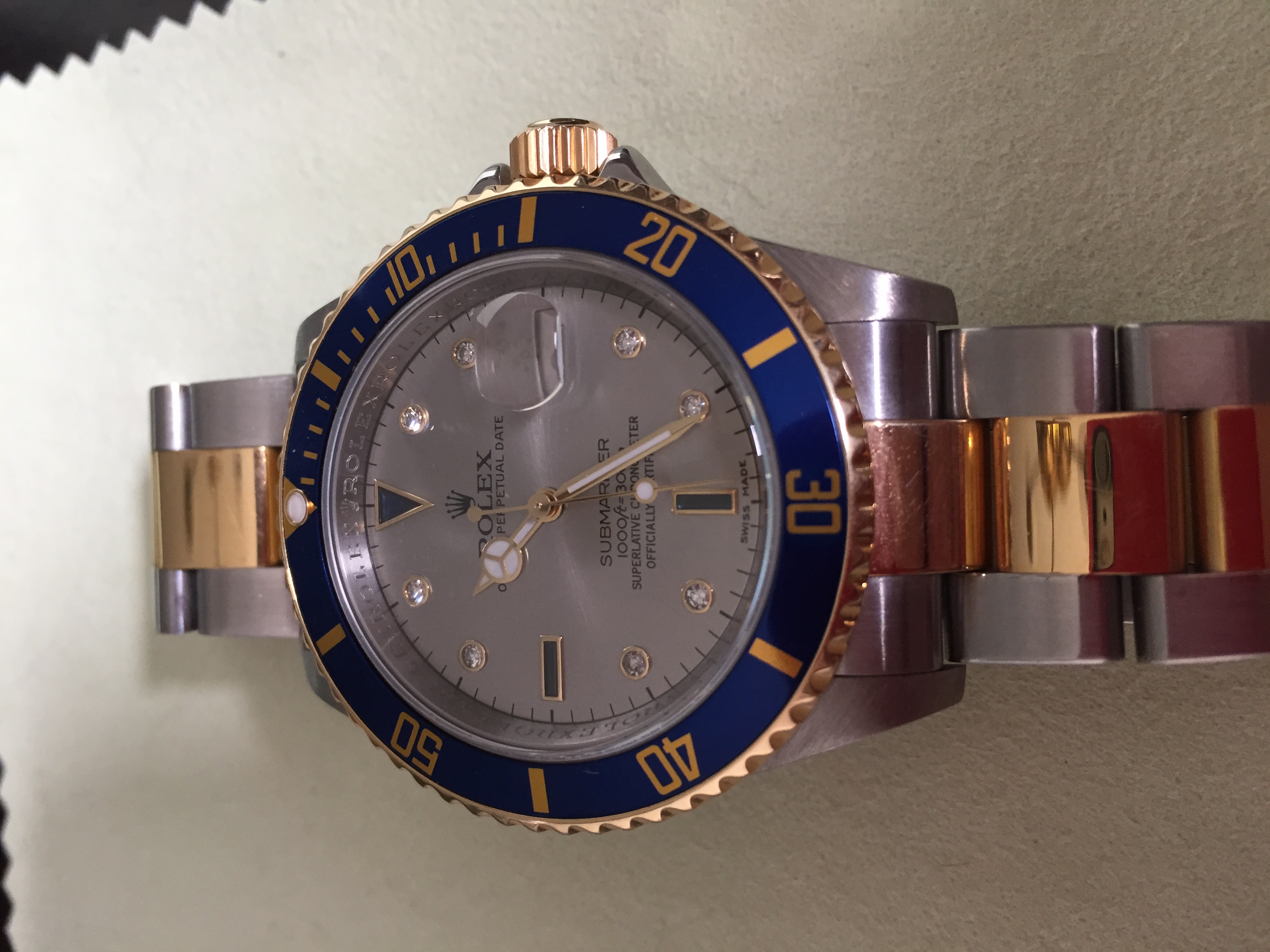 Rolex Submariner 16613 Factory Serti Dial Bezel Engravings $11,500 ...