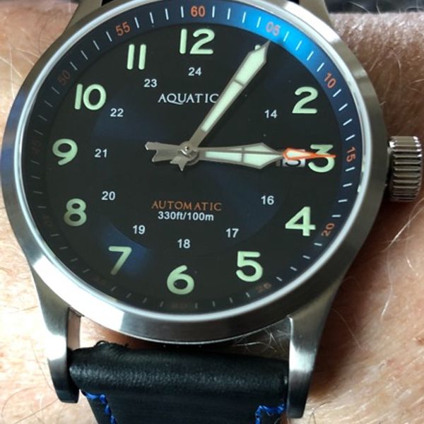 FS: Aquatico Blue Angels Field/Pilot Watch Blue Dial Seiko NH35A $110 ...