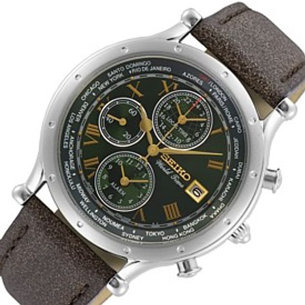 SEIKO / WORLD TIME [Seiko / World Time] Men's Watch Alarm Green Dial ...