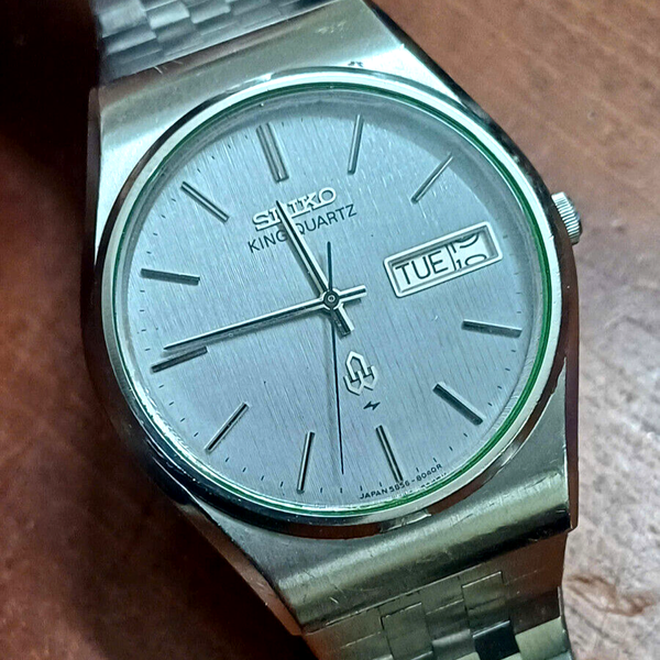 Seiko King Quartz 5856-8030 Blue Dial (1185) | WatchCharts Marketplace
