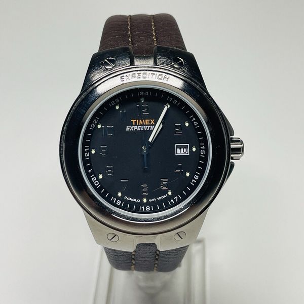 Timex Expedition Watch MenÂ 40mm Brown Leather Band Day WR100M New ...