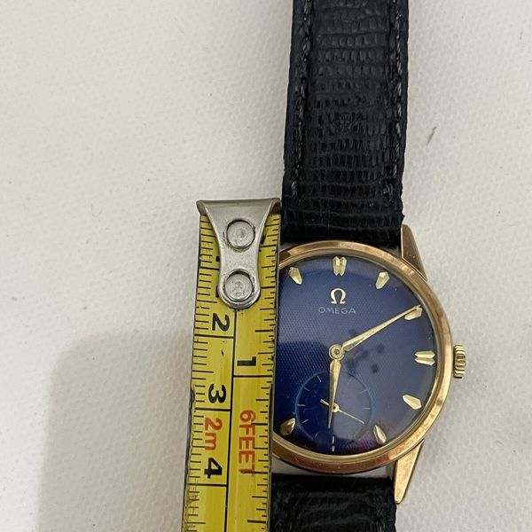 omega blue dial watch Works Good Mechanical Manual Winding ...
