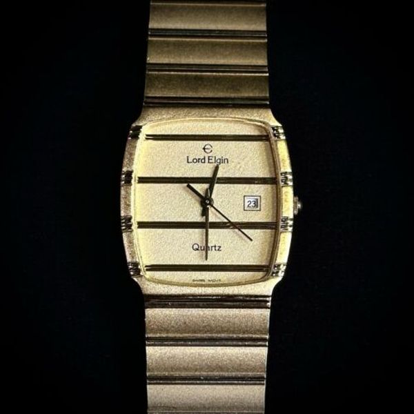 â ¨ c.1980s Lord Elgin Polo Style Swiss Gold Tone Luxury Quartz Watch ...