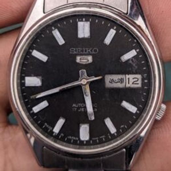 Vintage Seiko 5 Automatic 17 Jewels Stainless Steel Watch For Men's Black Dial | WatchCharts ...