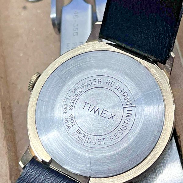 Vintage 1971 Menâ s Timex Marlin 34 MM Gold Tone Mechanical Watch ...