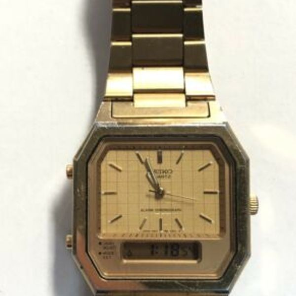 Vintage Seiko H601-5461 Quartz Ana-digi Gold Tone Watch | WatchCharts ...
