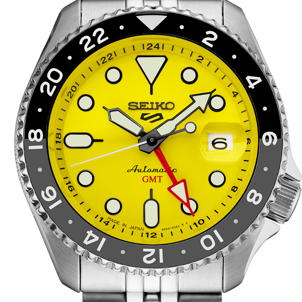 Seiko 5 Five Sports SSK017 SKX GMT Automatic Watch 100m Yellow Dial ...