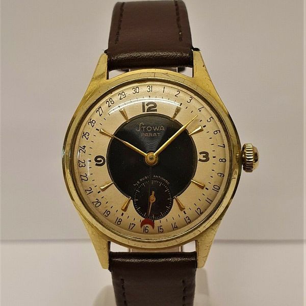RARE VINTAGE 1950s STOWA PARAT CALANDER GERMAN GENTS WRIST WATCH MANUAL ...