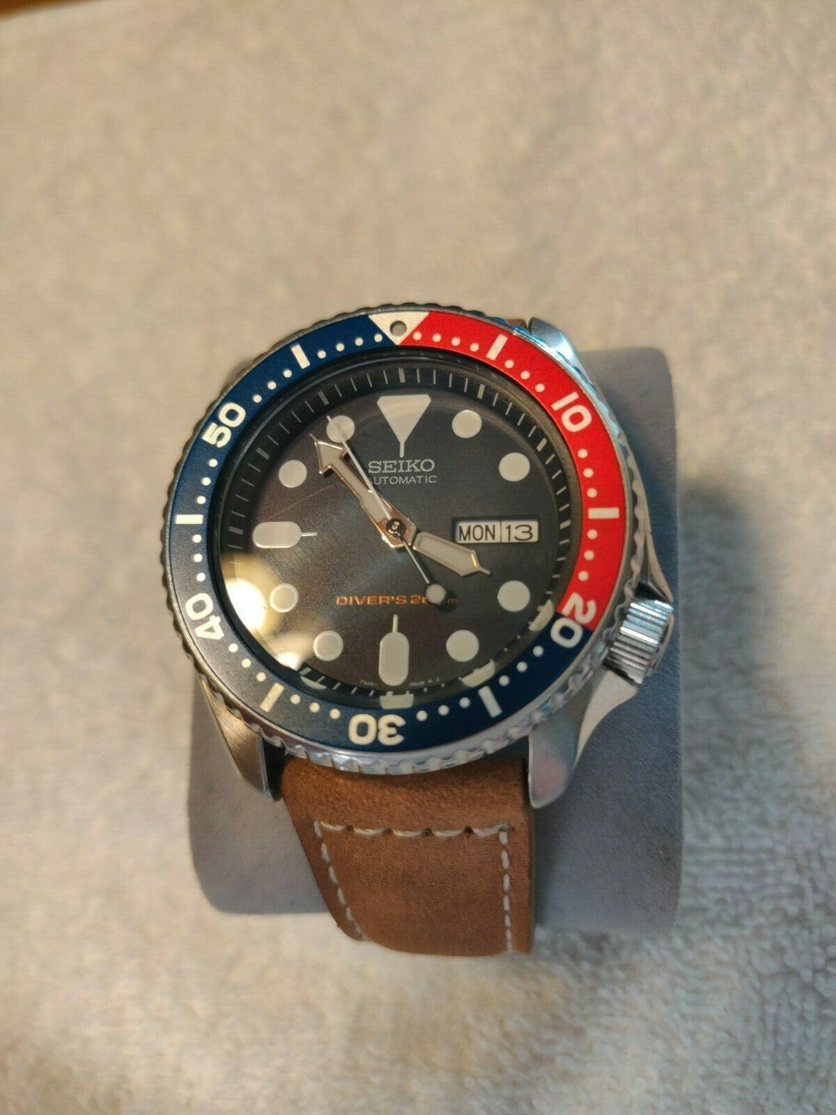 Seiko SKX009 Automatic Blue Dial Pepsi Bezel EXTRA blue rubber strap NO ...