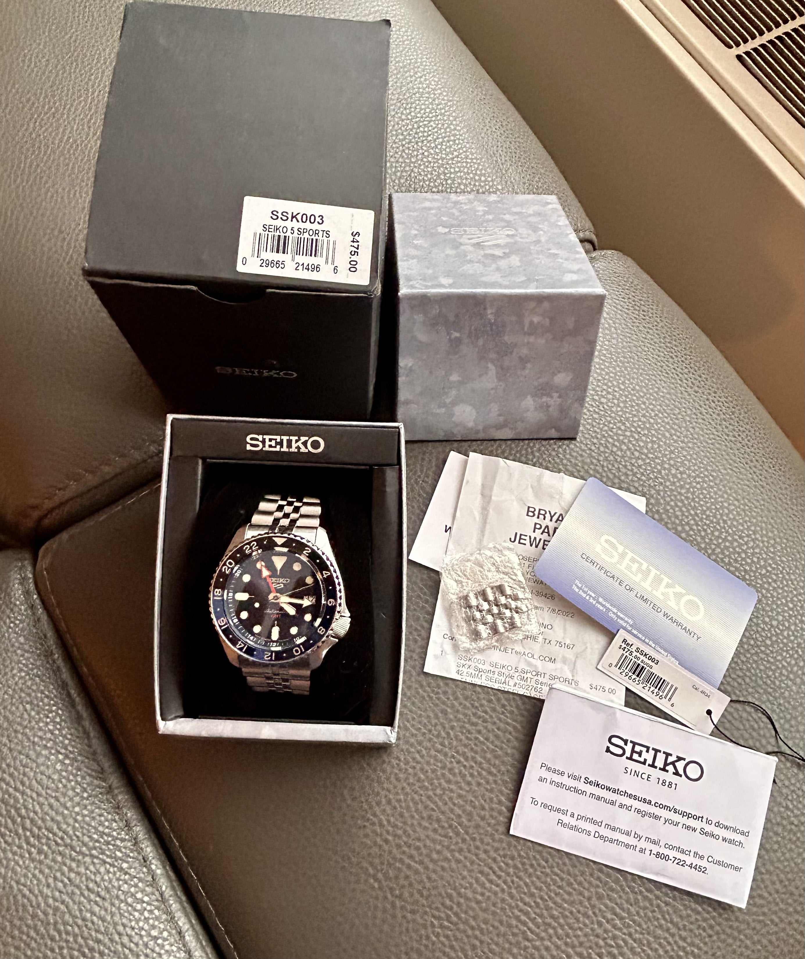 FS: Seiko SSK003 “Blueberry” Sports 5 GMT | WatchCharts Marketplace