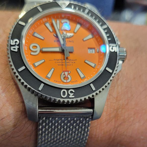 [WTS/WTT] Breitling Superocean 42mm orange dial, full kit with steel ...
