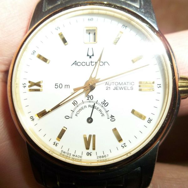 Bulova Accutron 28B67 SWISS MADE AUTOMATIC POWER RESERVE ETA 28 92 ...