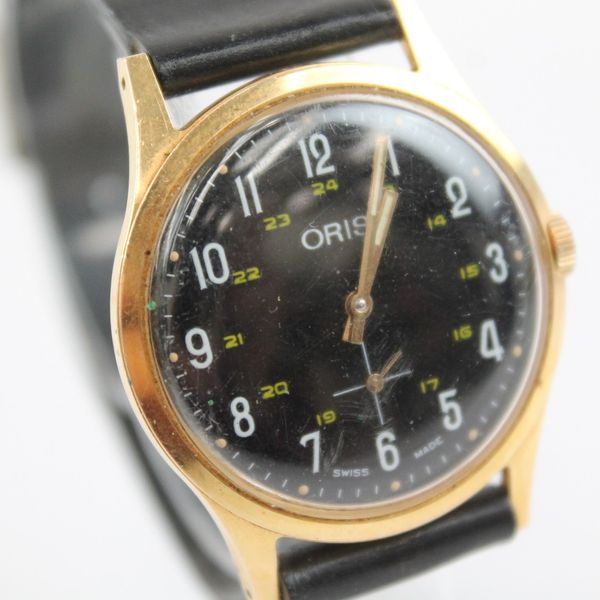 Vintage Oris Gold Tone Steel Dress Watch Mechanical Working ...