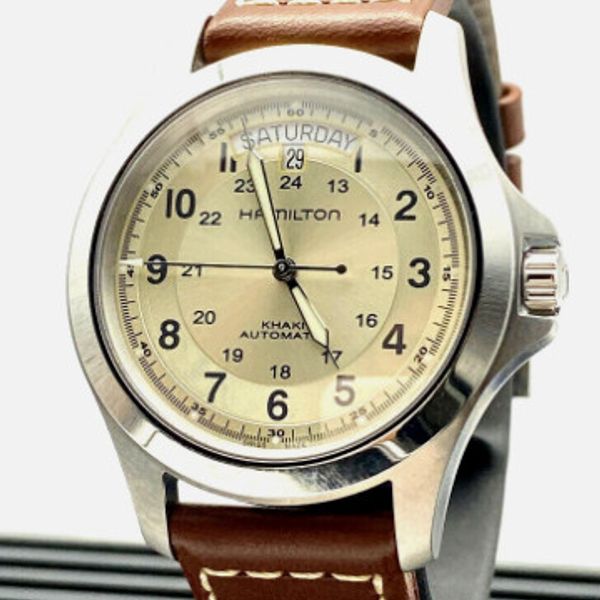 Hamilton Khaki Field King Auto Brown Leather Men's Watch H64455523 ...