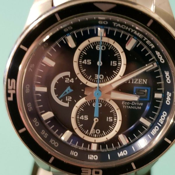 Citizen CA0349-51L Eco-Drive Men's Titanium TI+IP Sapphire Chronograph ...