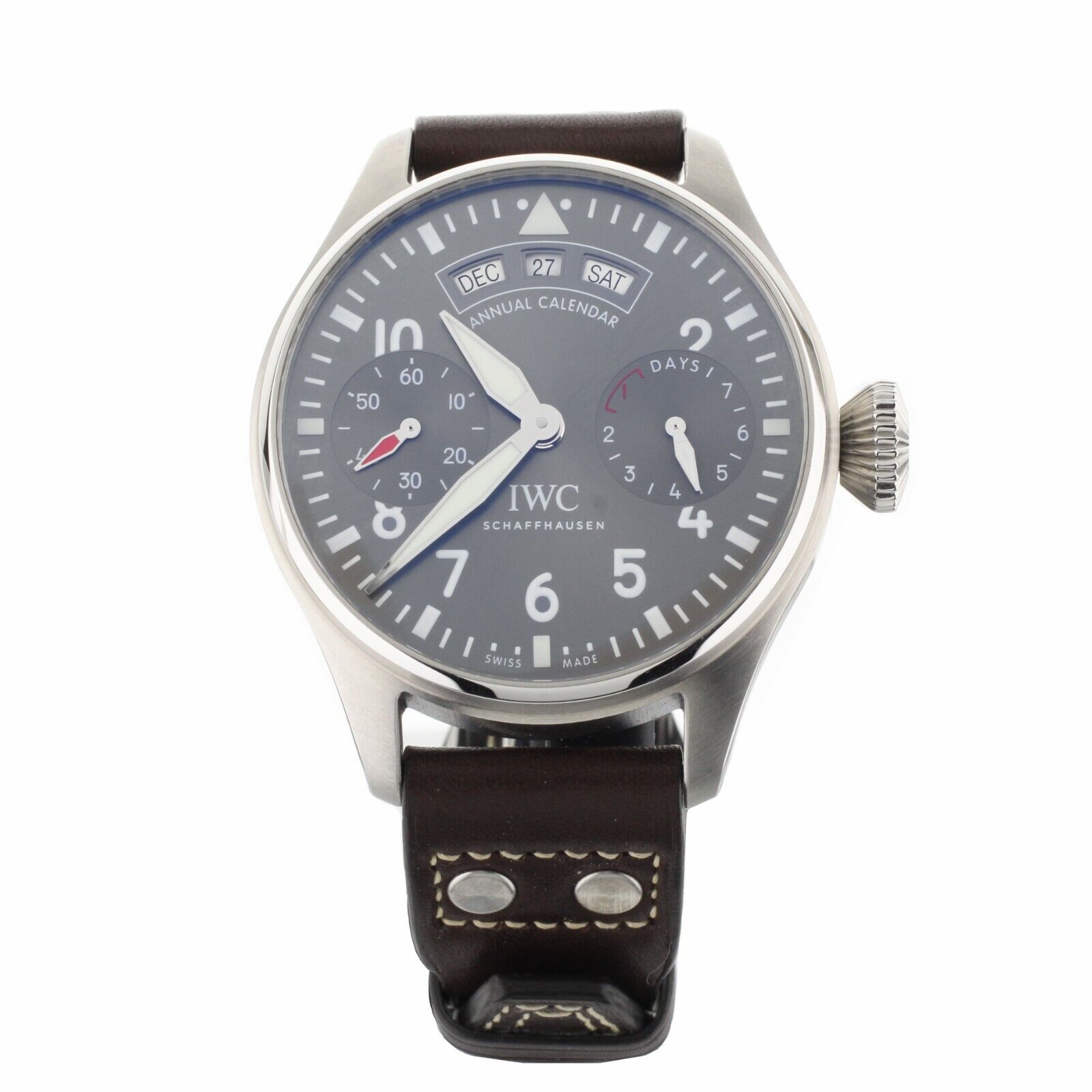 IWC Big Pilots Watch Spitfire Annual Calendar Silver Dial 46mm IW502702 ...