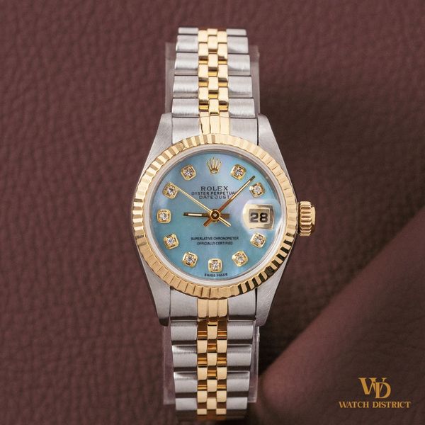 Full Set 26mm Rolex Two-Tone Gold Lady Datejust 69173 10-Pt Tiffany ...