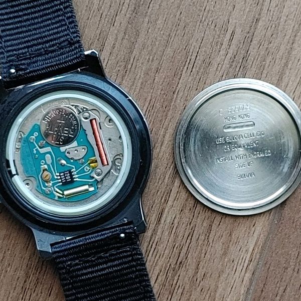 1987 Bulova Marine Star Black-ETA 555.125-Day/Date-New Band/Crystal ...