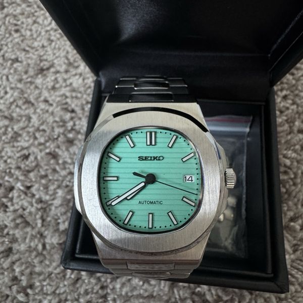 Seiko 5 Sports SRPE Tiffany Blue Menâ s Watch | WatchCharts Marketplace