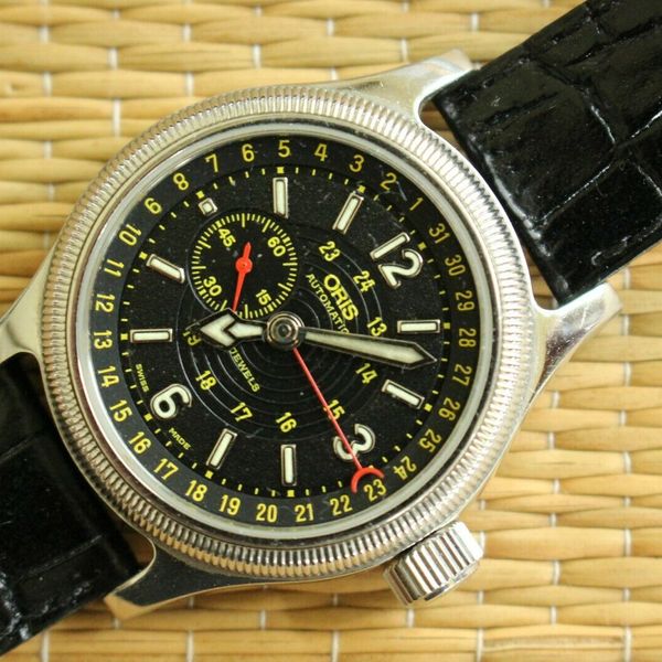 ORIS 7482B BIG CROWN COIN BEZEL SMALL SECONDS BLACK DIAL MILITARY WATCH ...