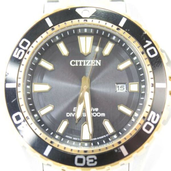 Mens Citizen Eco Drive Divers wrist watch stainless steel E168 light ...
