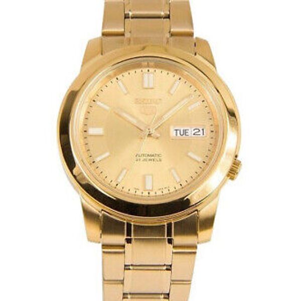 Seiko 5 Gold Tone Stainless Steel Dial 21 Jewels Automatic SNKK20K1 ...