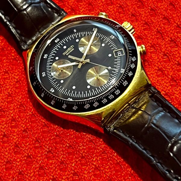 Rare James Bond 007 Swatch Watch Goldfinger Chrono YCG401 2001 | WatchCharts Marketplace