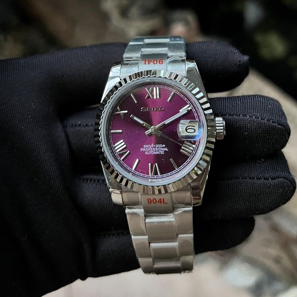 [WTS] Custom Build Cherry Dial Roman Numeral Datejust Seiko Mod ...