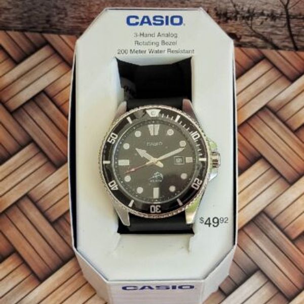 Casio Duro Marlin MDV106-1AVTN Black Dial Dive Watch 200 Meter WR Date ...