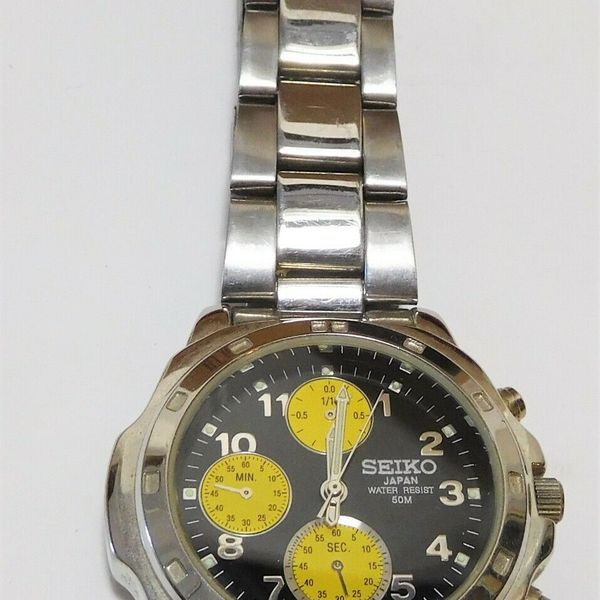 Seiko Japan 50m Men's Watch 7N89-5000 Chronograph Clean Minimal use ...
